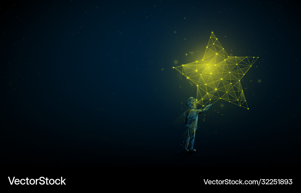 Children reaching for star take Royalty Free Vector Image