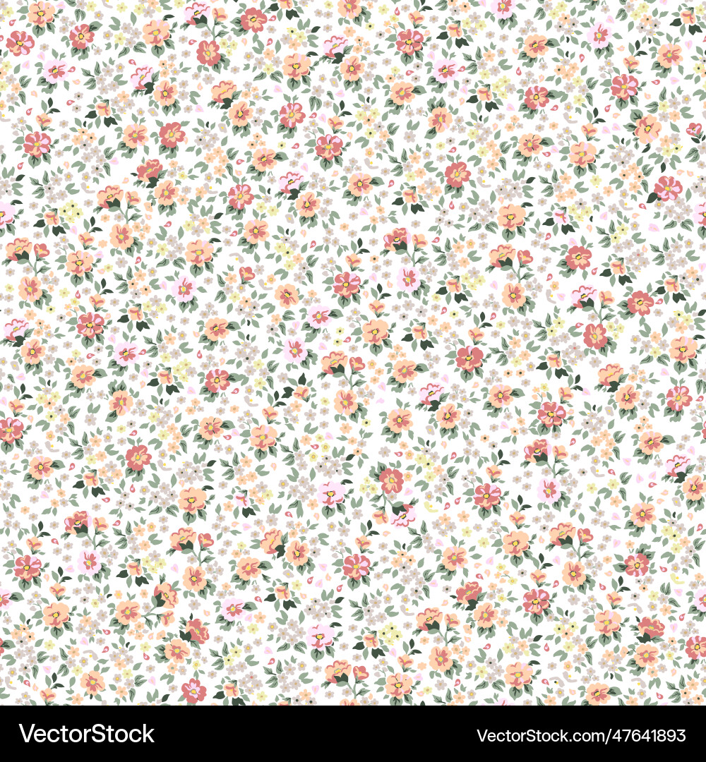 Floral pattern beautiful pink and red flowers Vector Image