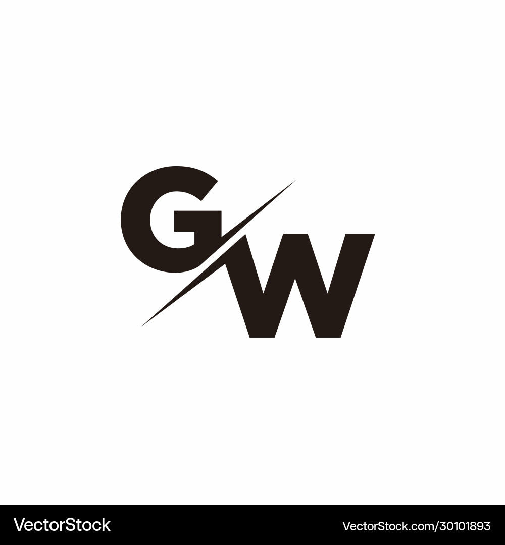 Gw logo letter monogram slash with modern Vector Image