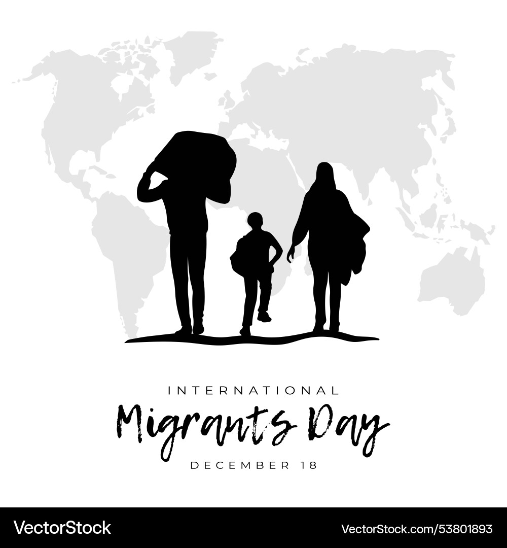 International migrant day16 Royalty Free Vector Image