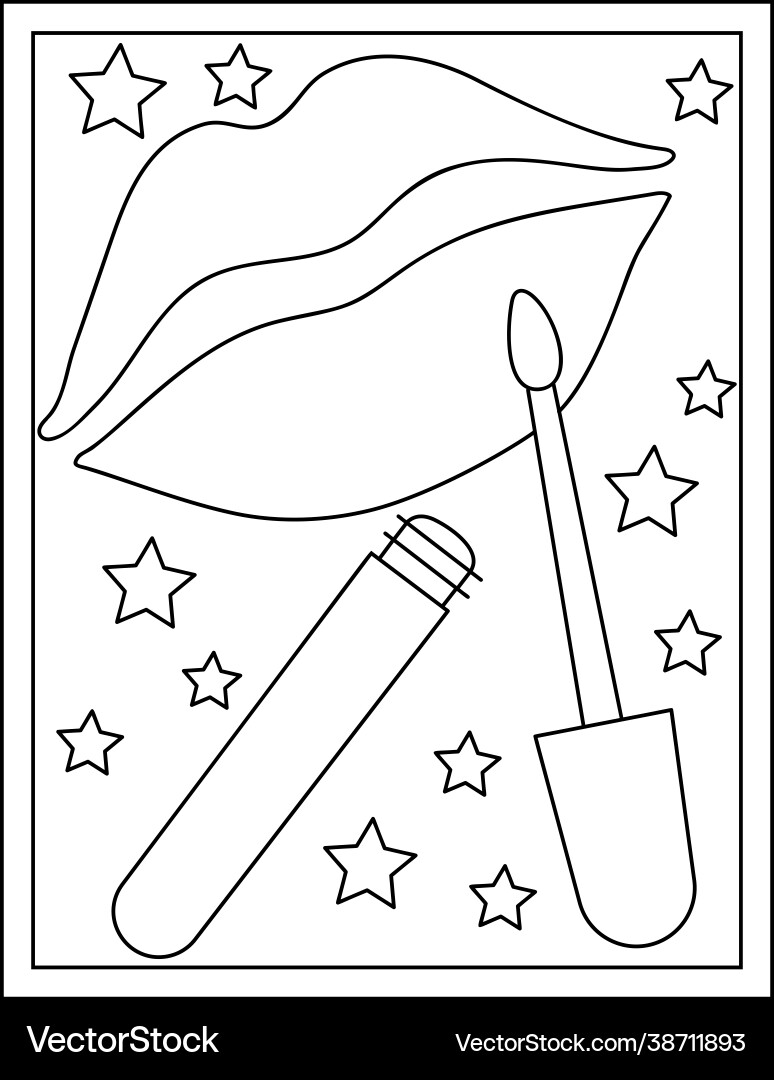 Lip gloss drawing Royalty Free Vector Image - VectorStock