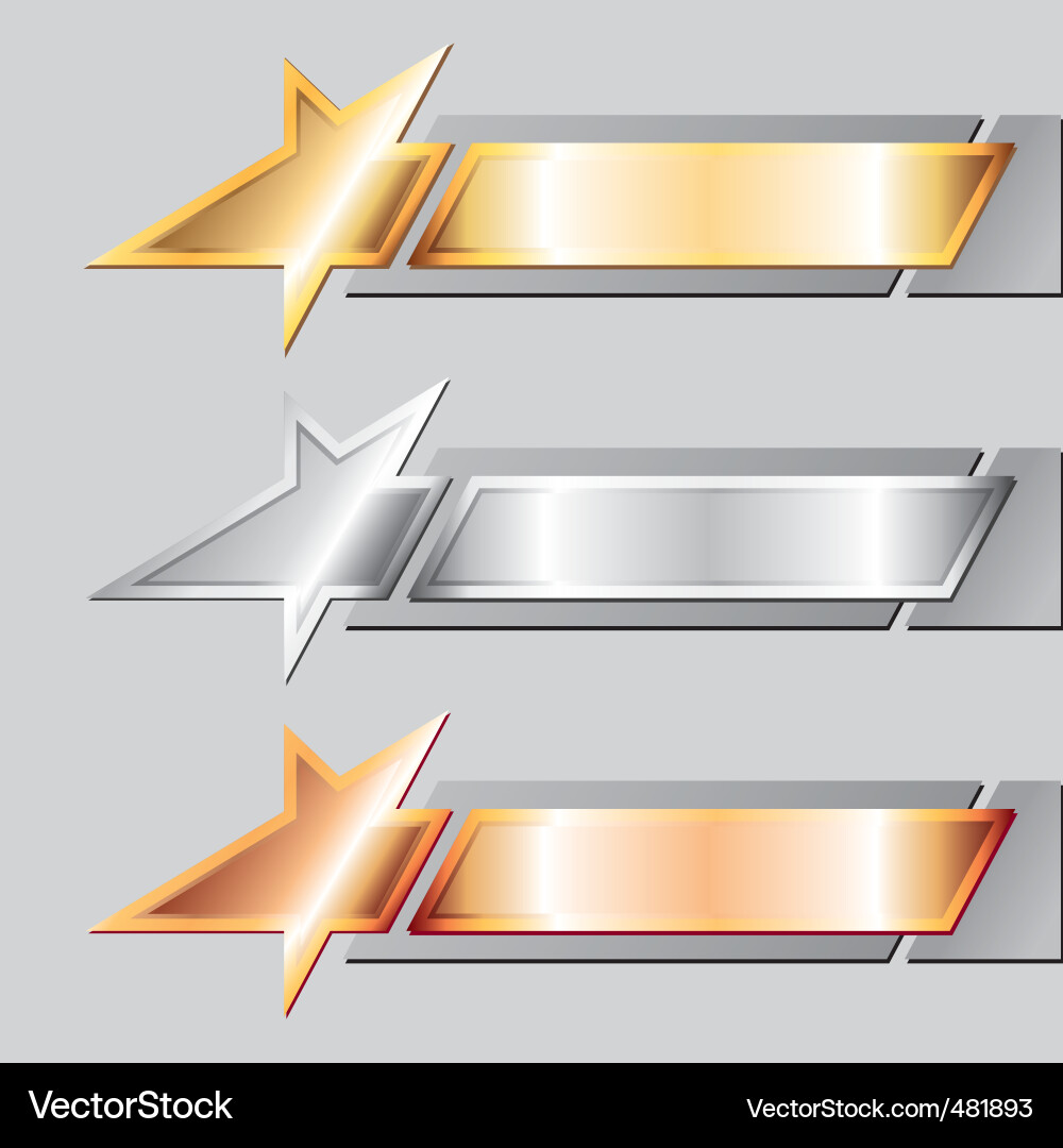 Metal emblems Royalty Free Vector Image - VectorStock