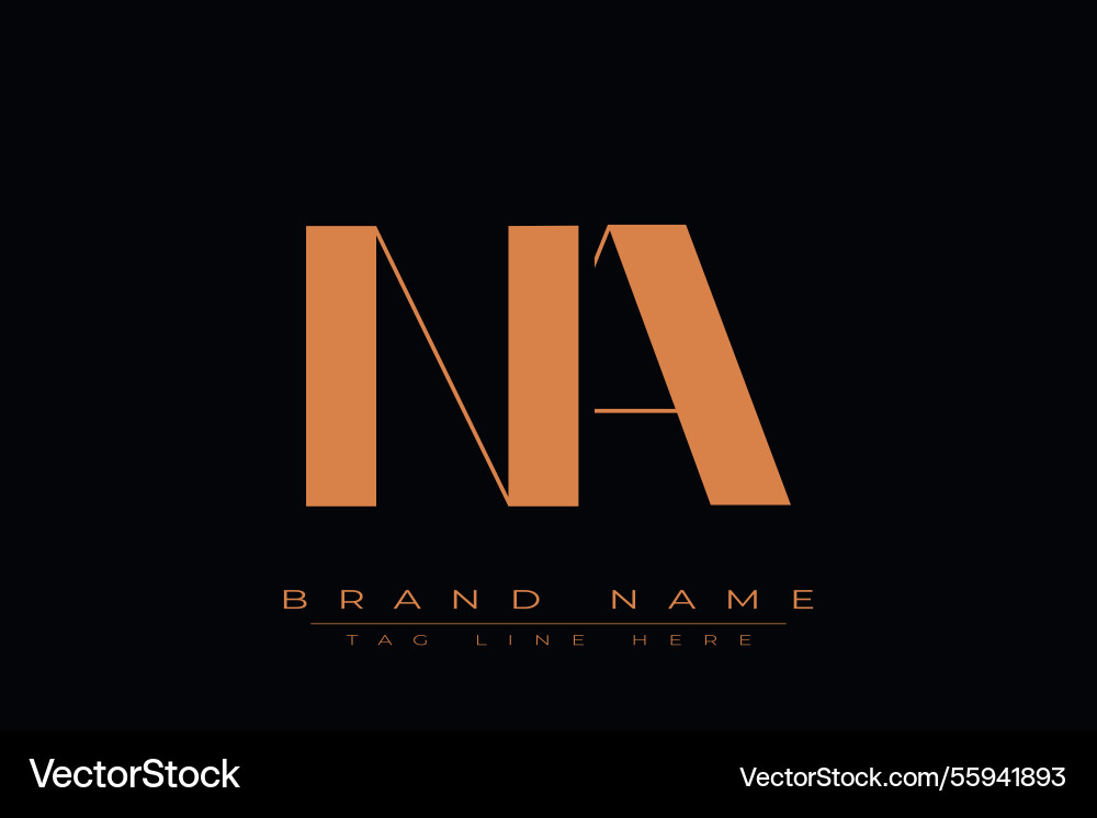 Na initial letter logo design Royalty Free Vector Image