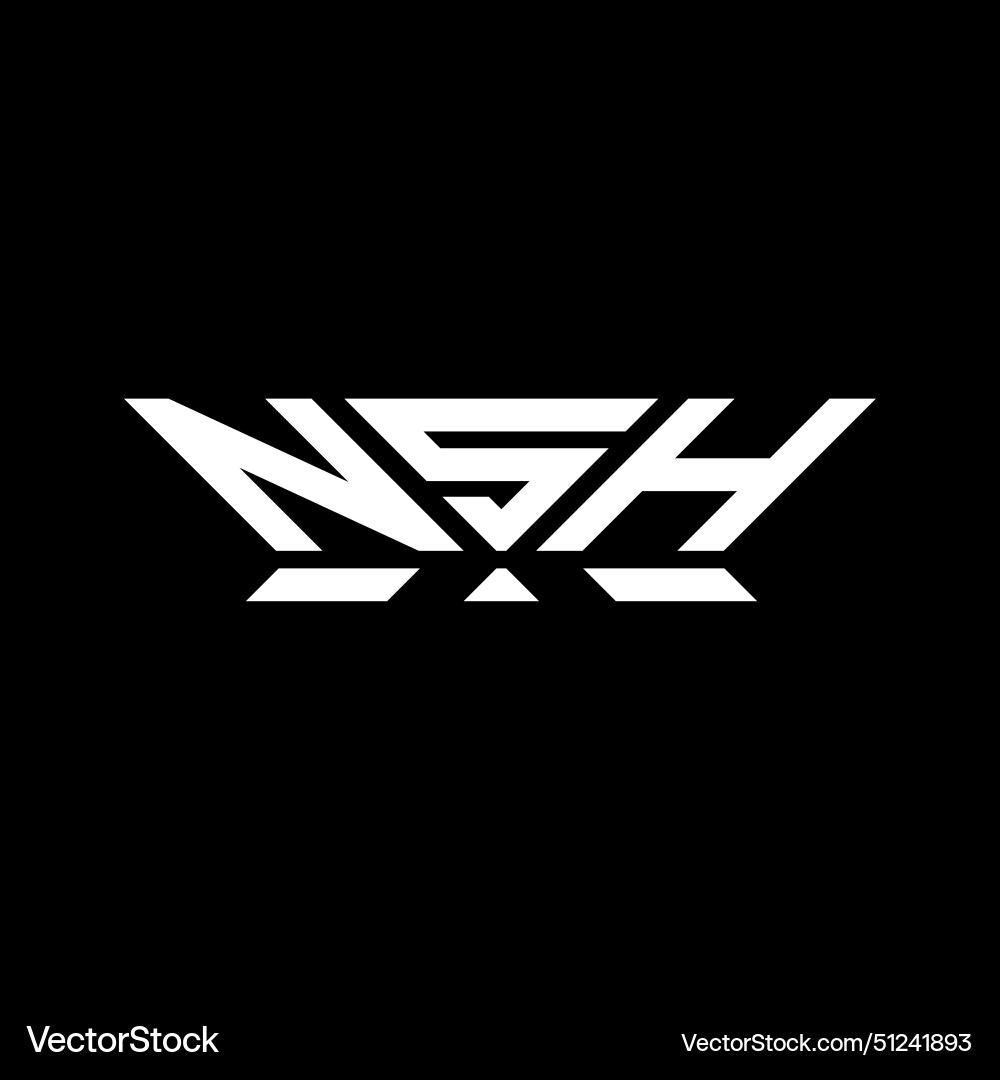 Nsh Letter Logo Design Nsh Simple And Modern Logo Vector Image