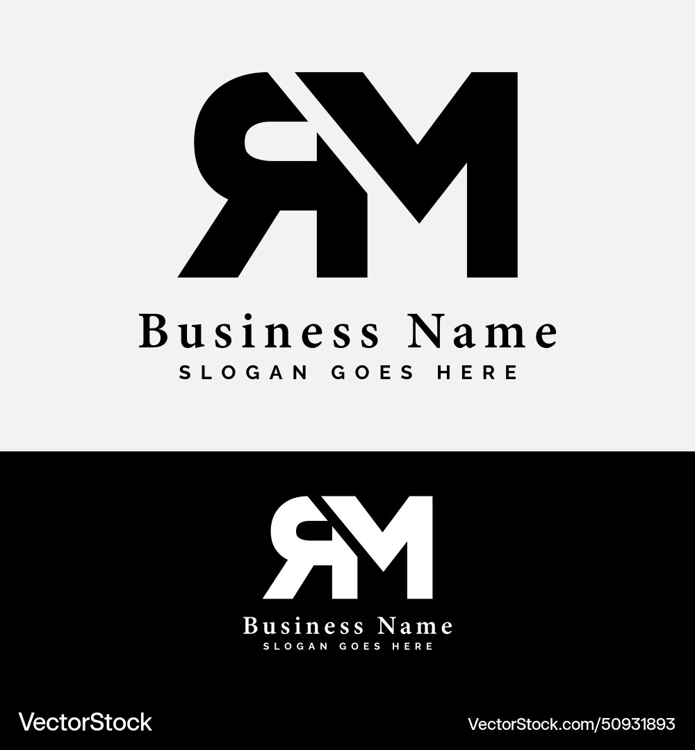 R m rm letter logo alphabet initial icon Vector Image