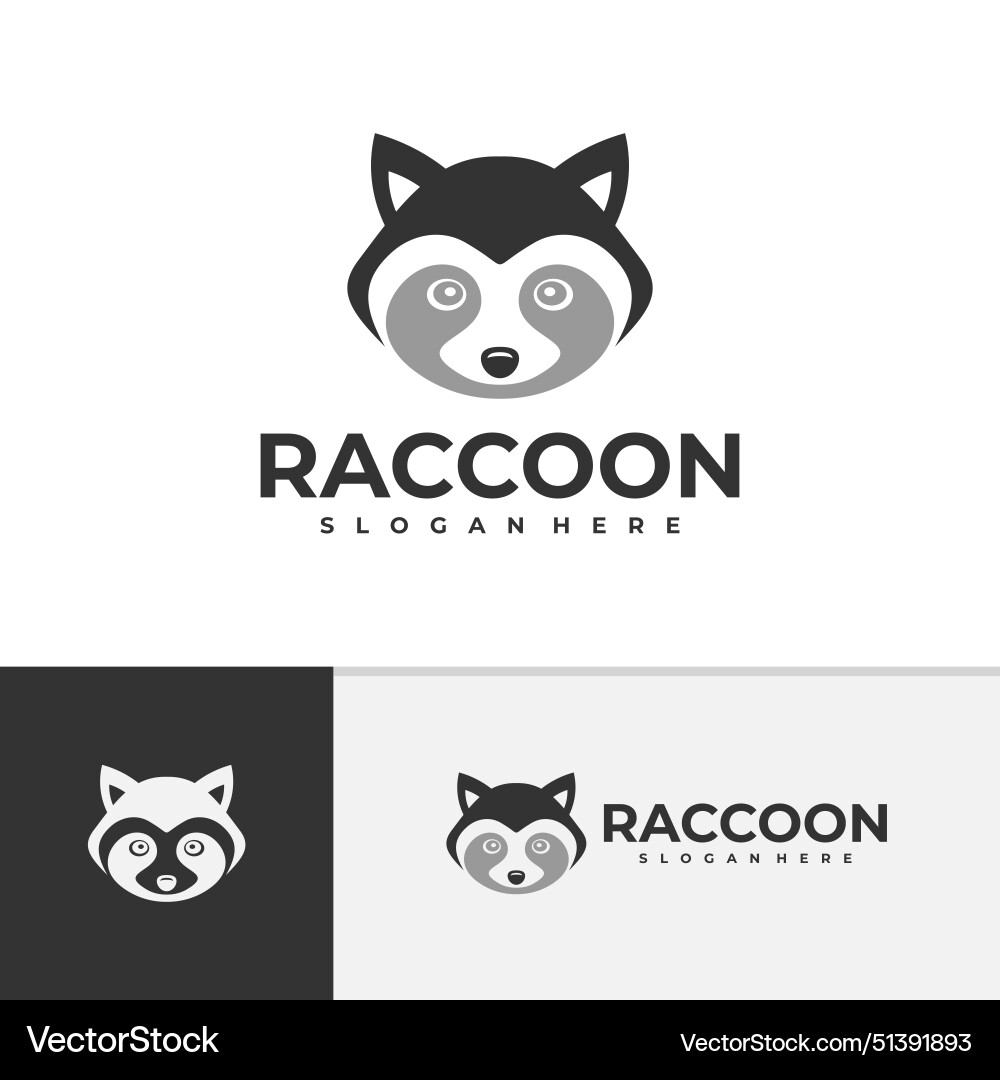Raccoon logo template creative head Royalty Free Vector