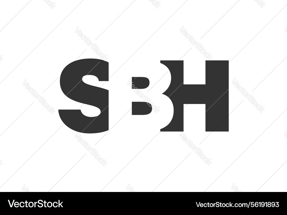 Sbh logo design initial letter s b h bold font Vector Image