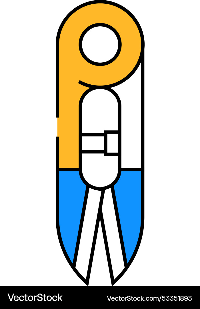 Scissors embroidery hobby icon color Royalty Free Vector