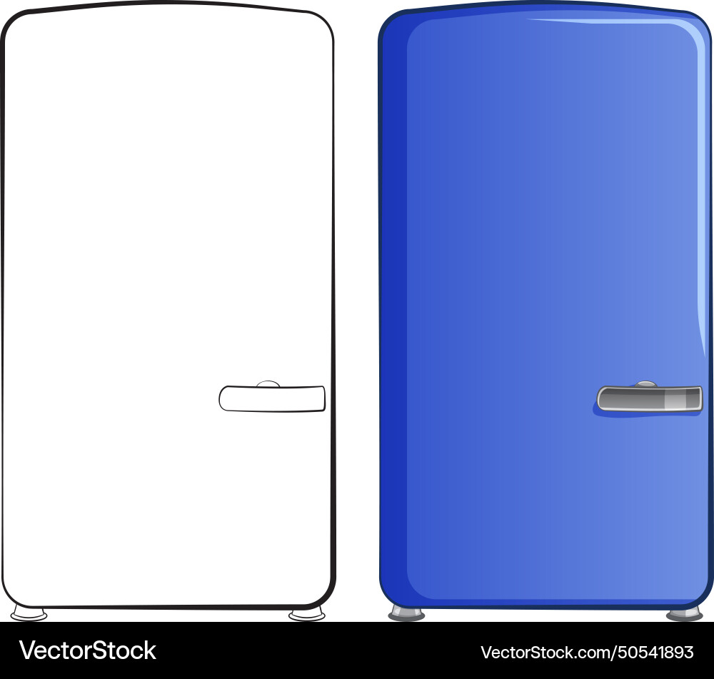 Side-by-side comparison of two refrigerator Vector Image