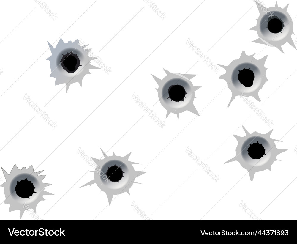 Simple classic bullet hole elements Royalty Free Vector
