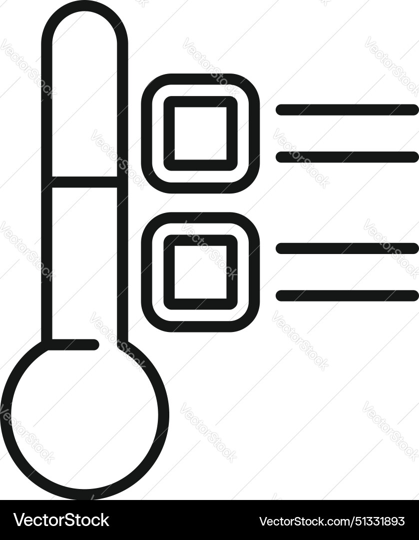Simple line art thermometer icon Royalty Free Vector Image