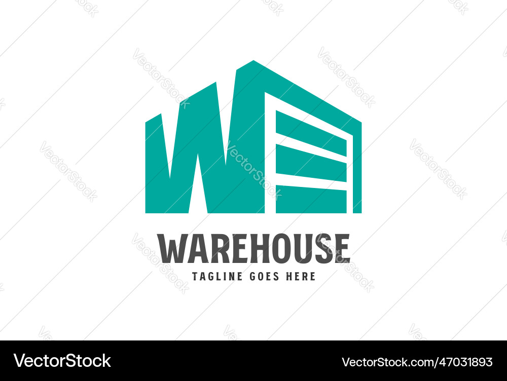 Simple minimalist initial letter w for warehouse Vector Image