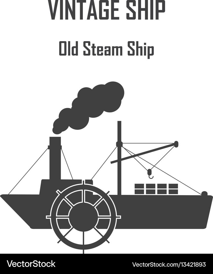 Steam boat ship icon Royalty Free Vector Image