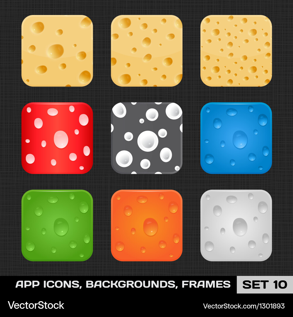 Water Drop App Icon Set Royalty Free Vector Image