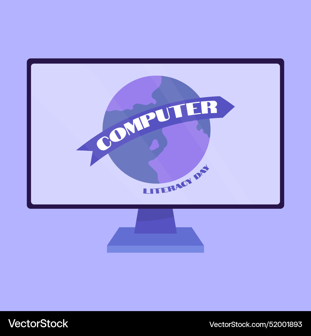 World computer literacy day Royalty Free Vector Image