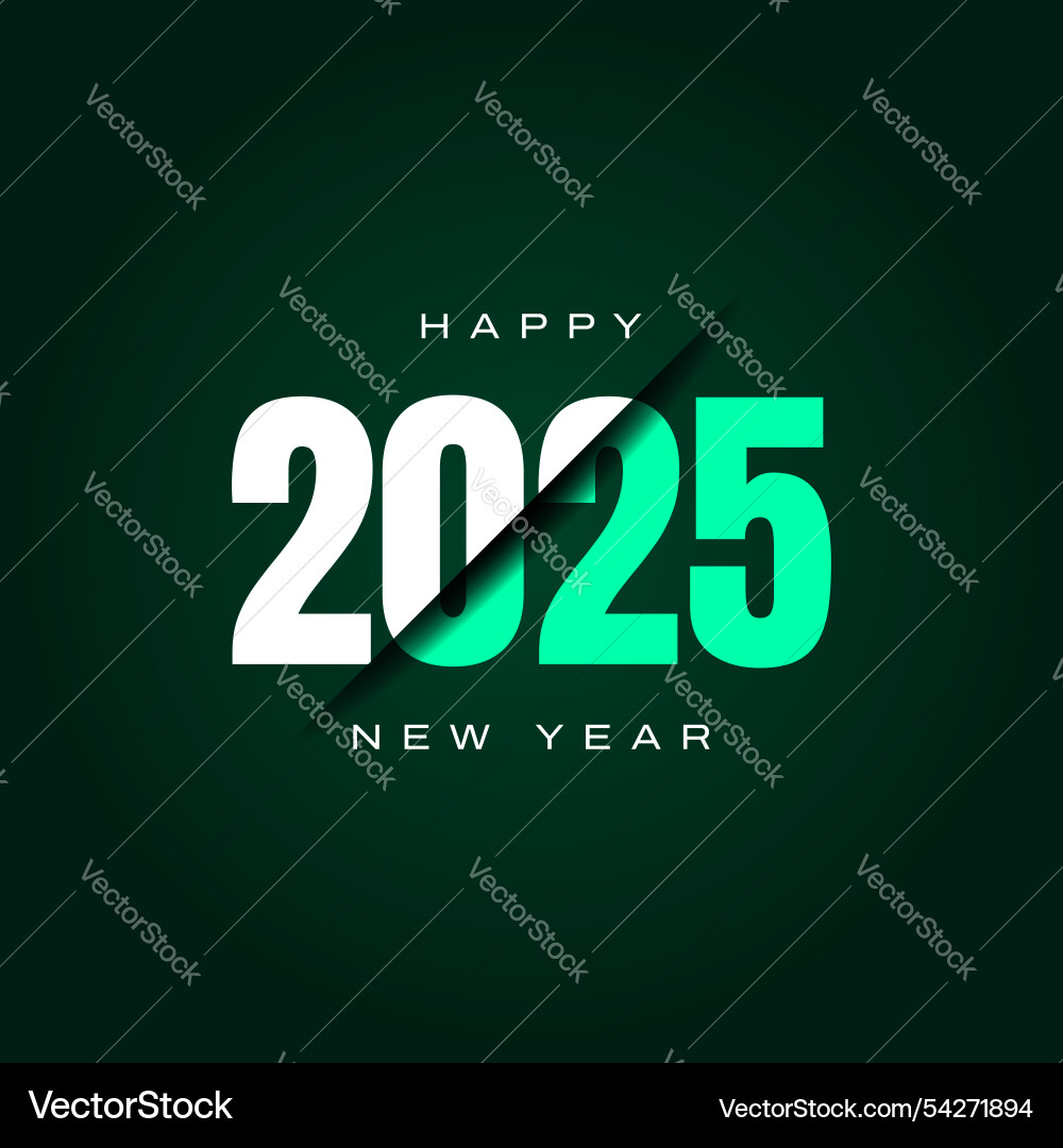 2025 happy new year text typography design element