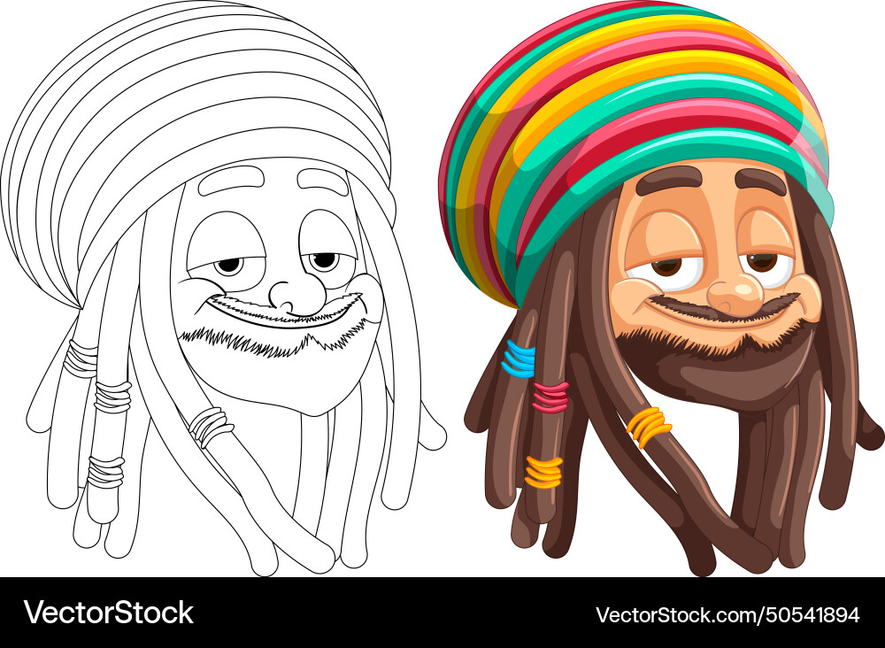 A smiling rasta character Royalty Free Vector Image