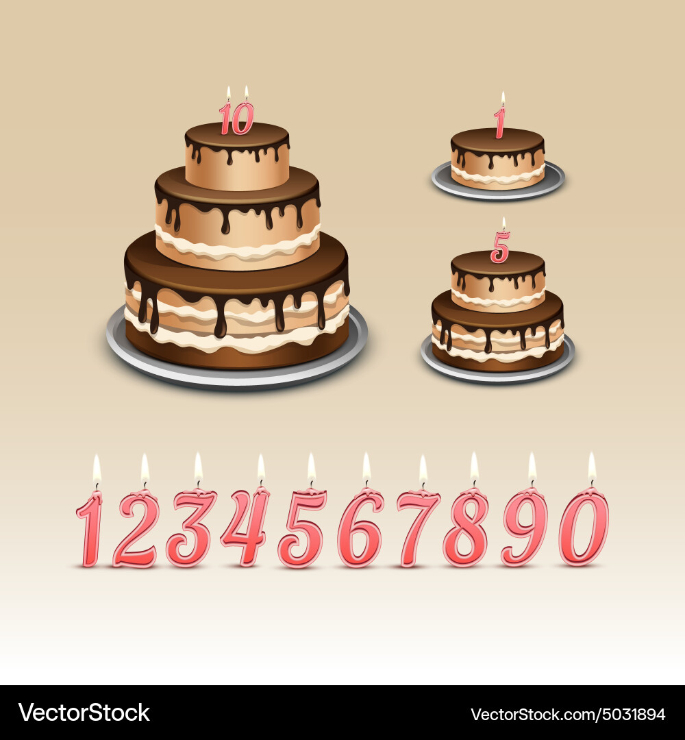 Birthday cake with candles numerals Royalty Free Vector