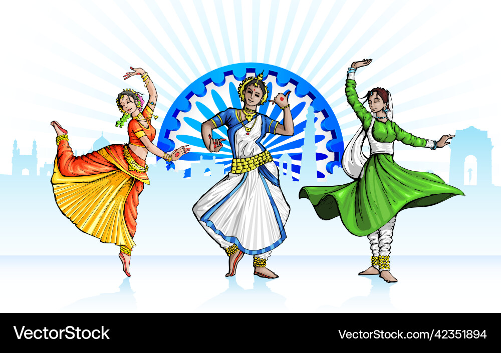 Indian classical dance Royalty Free Vector Image