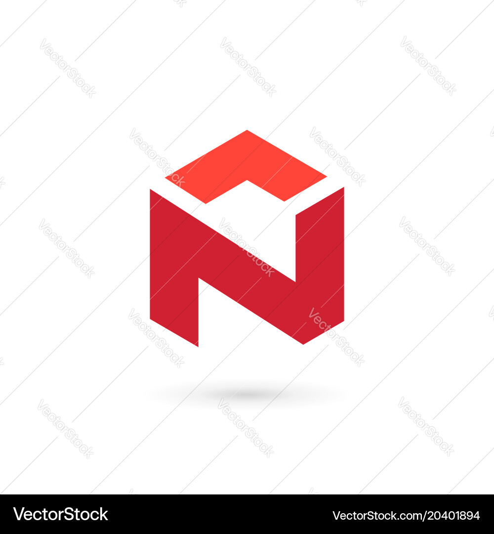 Letter N Cube Icon - Modern Branding Template Vector Image