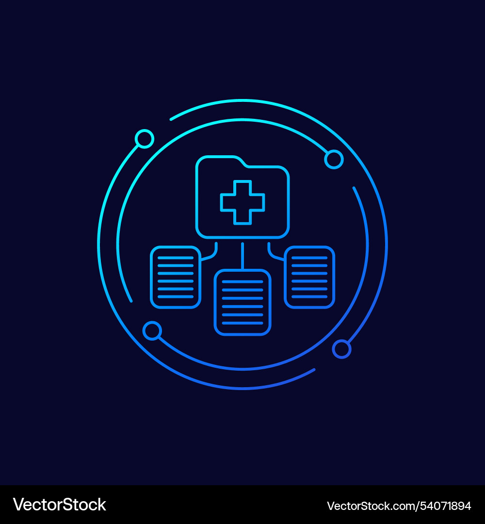 Medical documents or patient files icon linear Vector Image