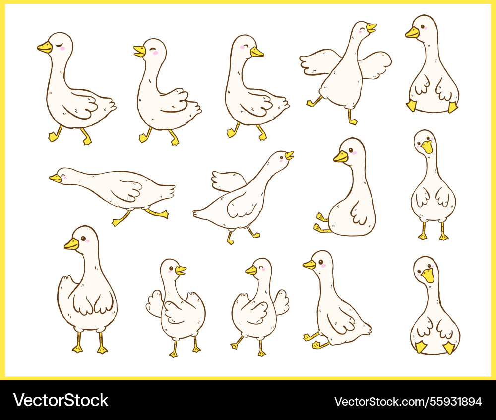 Playful and whimsical silly goose clipart Vector Image