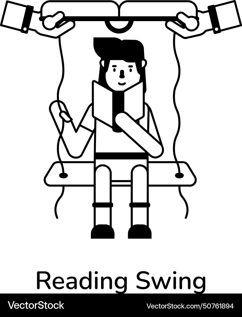 Reading swing Royalty Free Vector Image - VectorStock