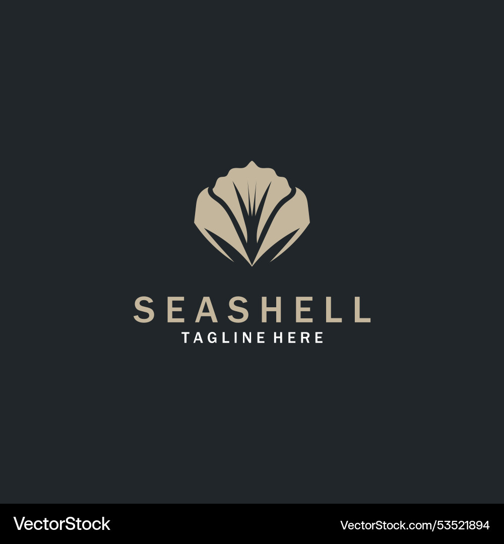 Seashell logo ocean animals premium quality Vector Image