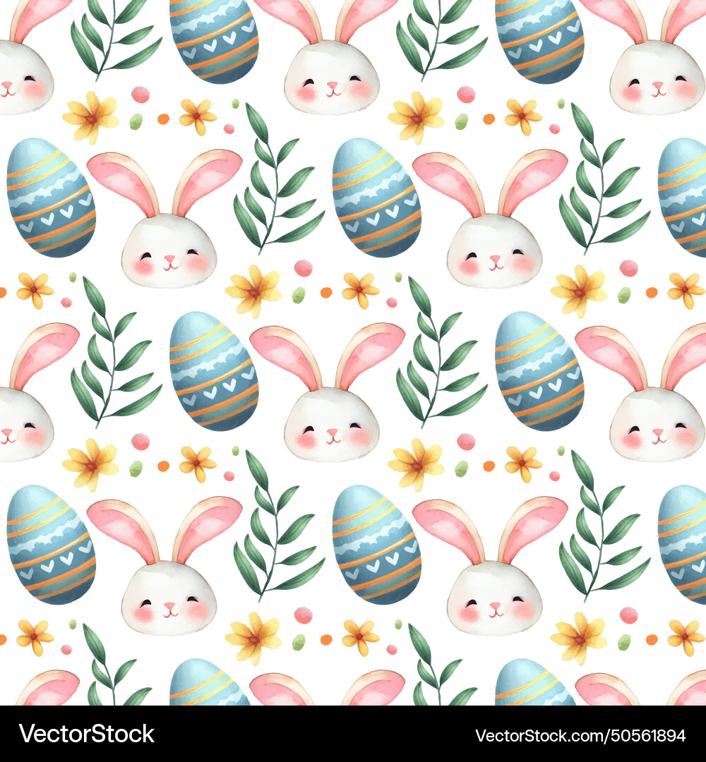 Watercolor hand drawn colorful easter pattern Vector Image