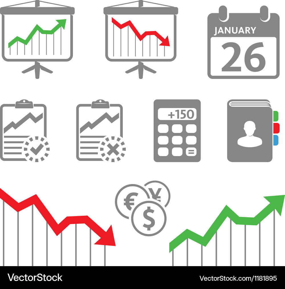 Economic icons Royalty Free Vector Image - VectorStock