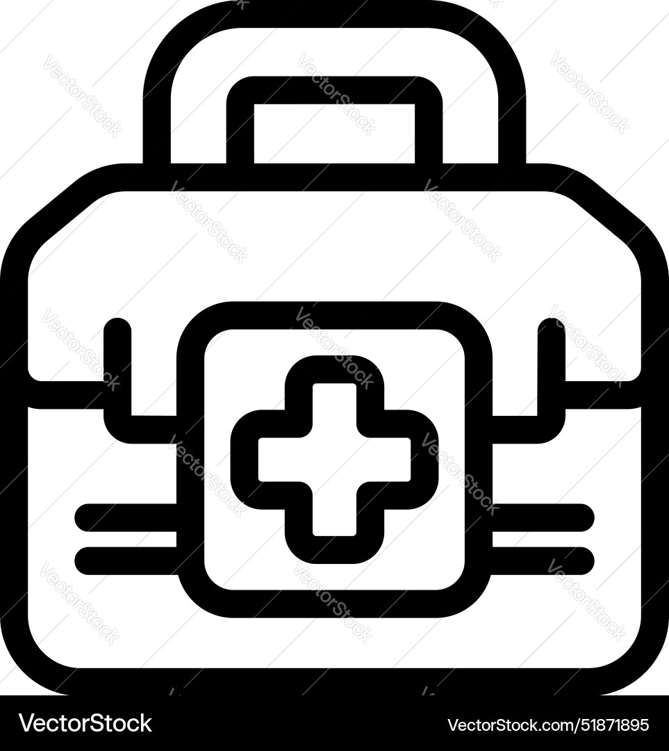 First aid kit closed showing cross symbol for Vector Image