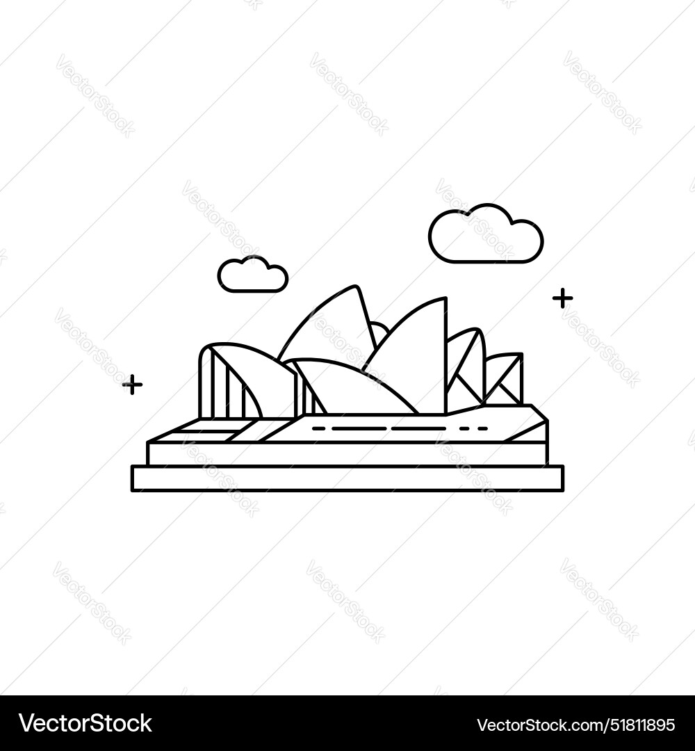 Iconic opera house icon design Royalty Free Vector Image