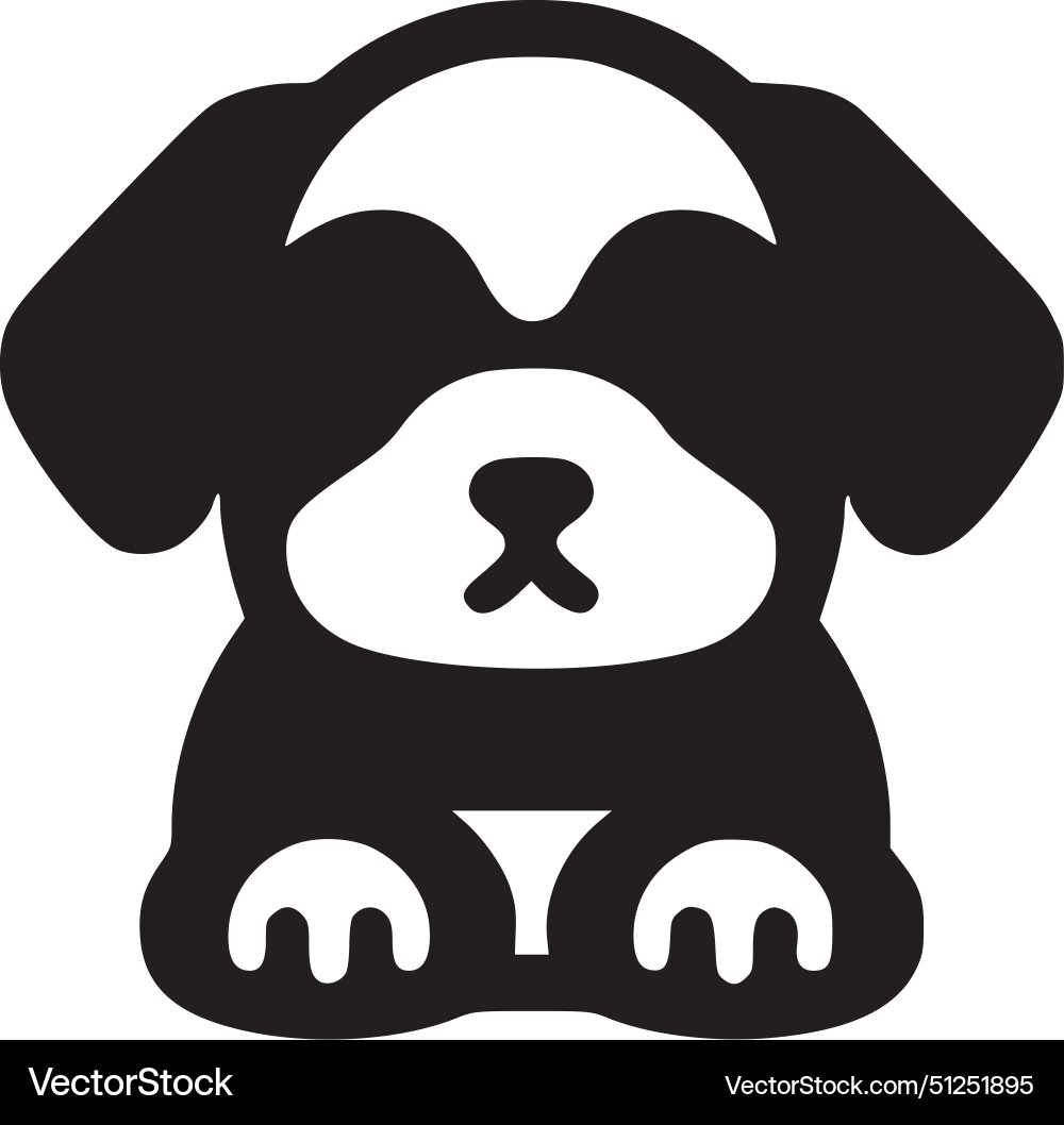 Puppy - black and white isolated icon Royalty Free Vector