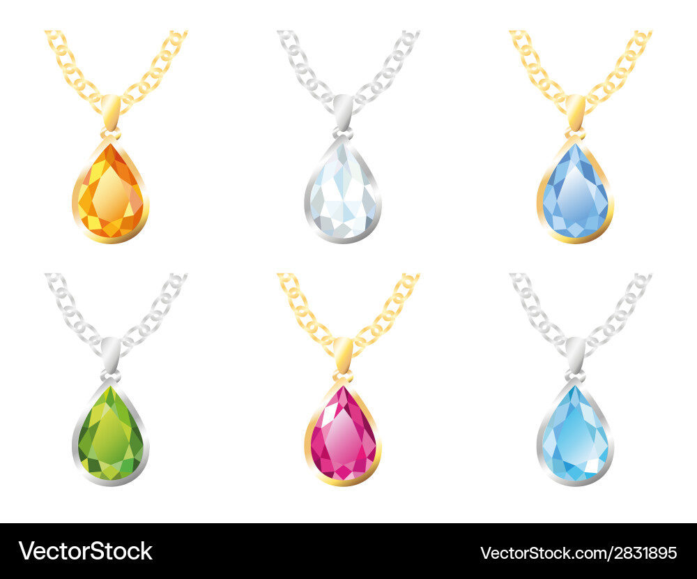 Six pendants Royalty Free Vector Image - VectorStock