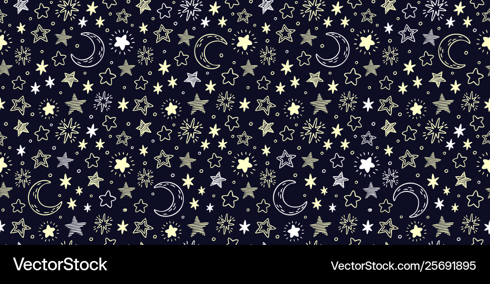 Starry Night Celestial Pattern Royalty Free Vector Image
