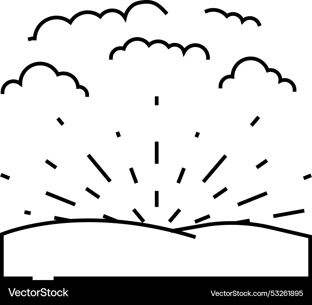 Sunlight sunrise sun summer line icon Royalty Free Vector