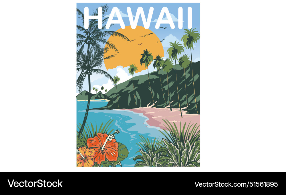 Tropical flower graphic print design Royalty Free Vector