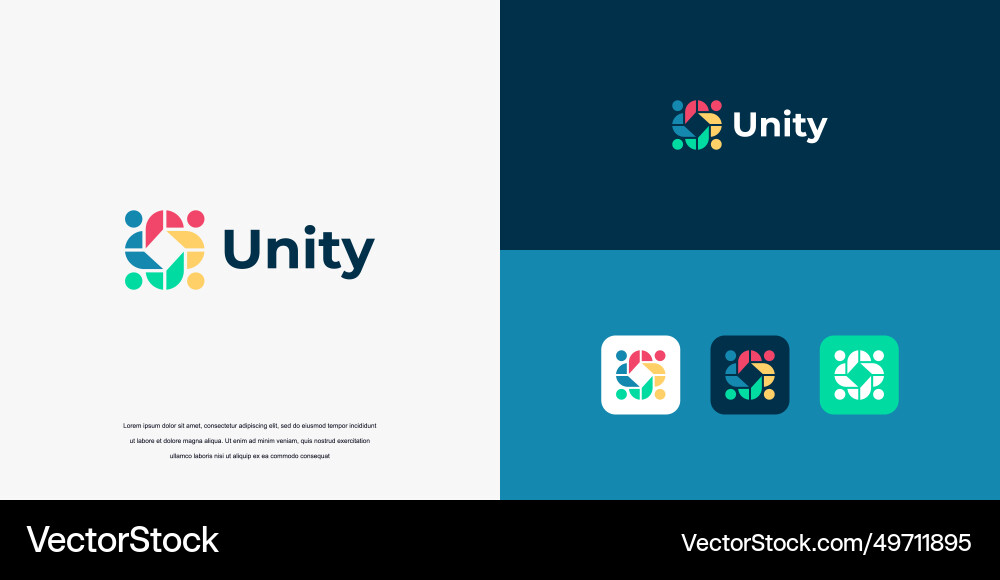 Unity: People & Community Logo Royalty Free Vector Image