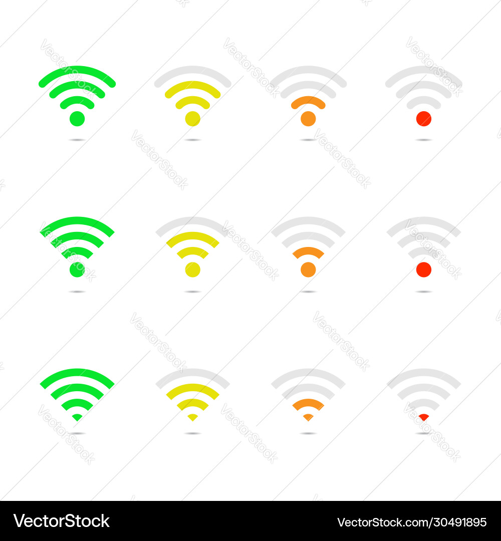 Wi-fi signal strength on white template maximum Vector Image