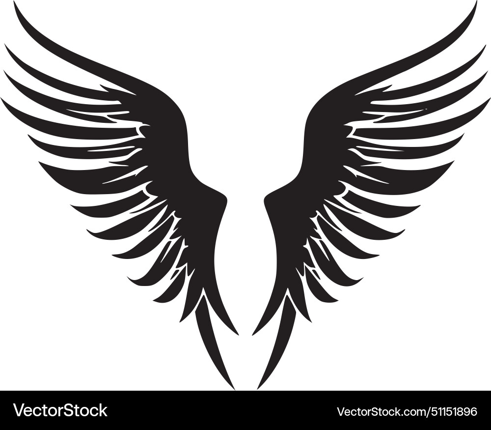 Angel wings - black and white isolated icon Vector Image