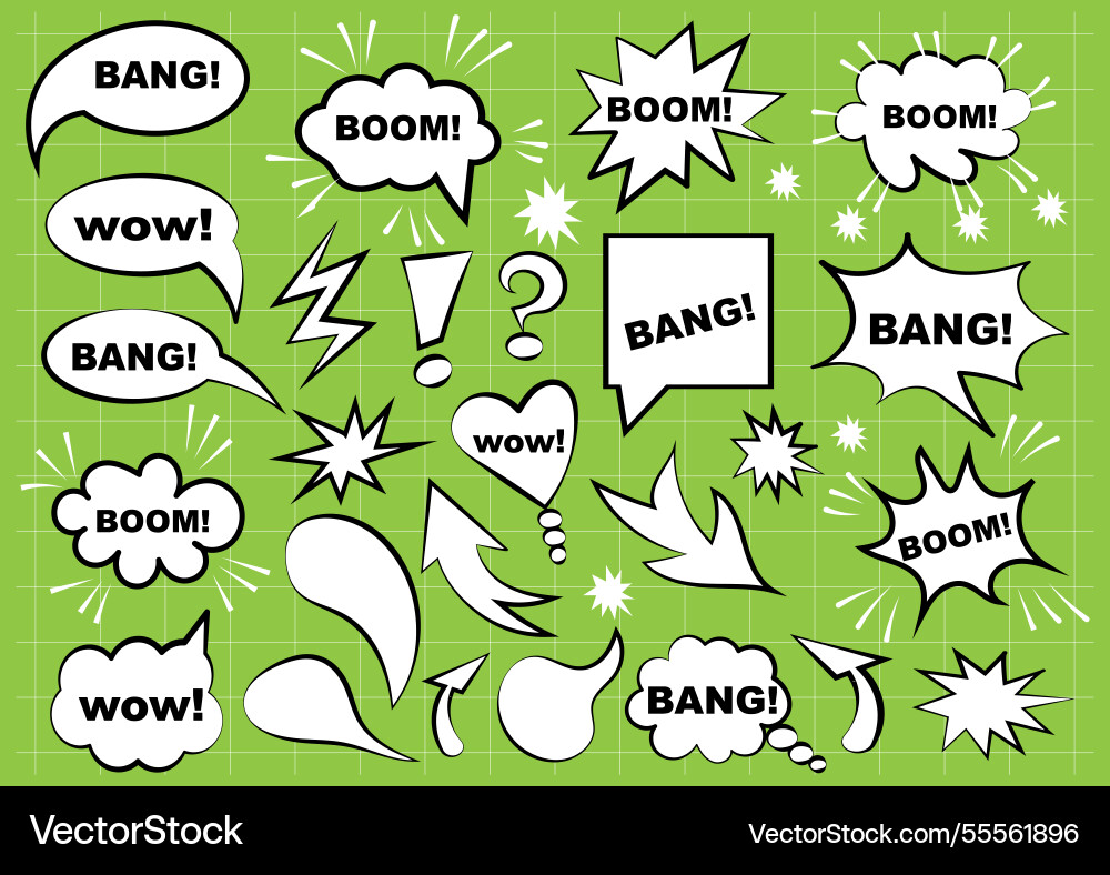 Cartoon retro comic style speech bubbles set Vector Image