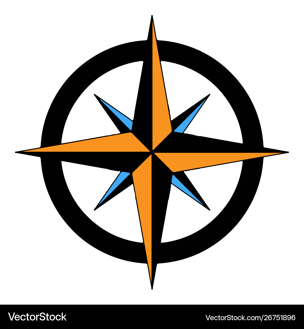 Compass rose icon logo template Royalty Free Vector Image