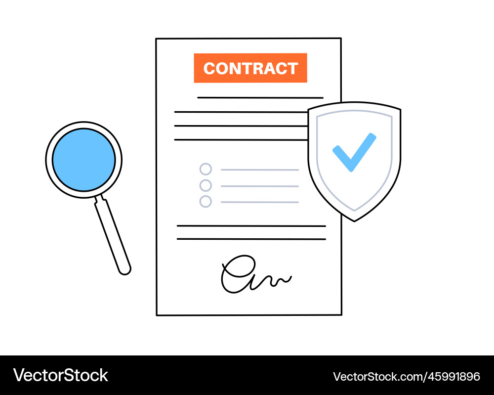 Contract review process Royalty Free Vector Image