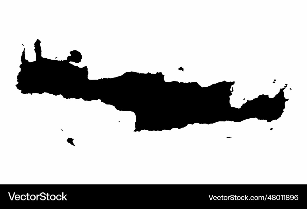 Crete island map silhouette Royalty Free Vector Image