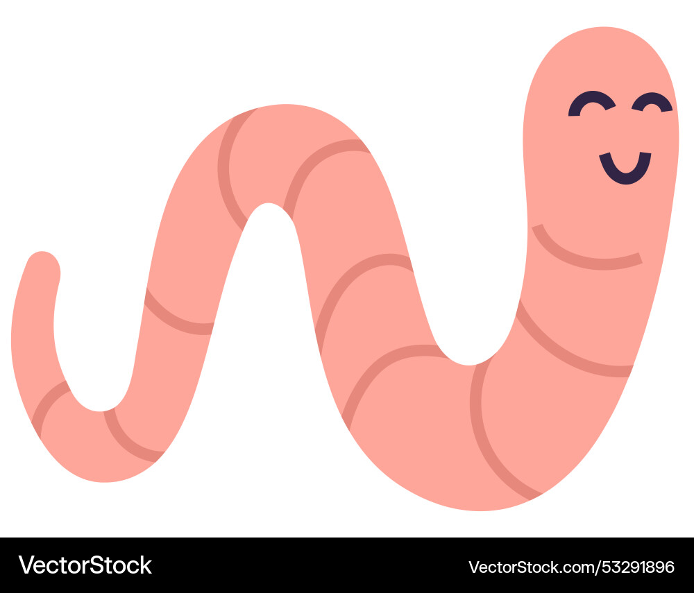Happy cartoon worm - friendly Royalty Free Vector Image