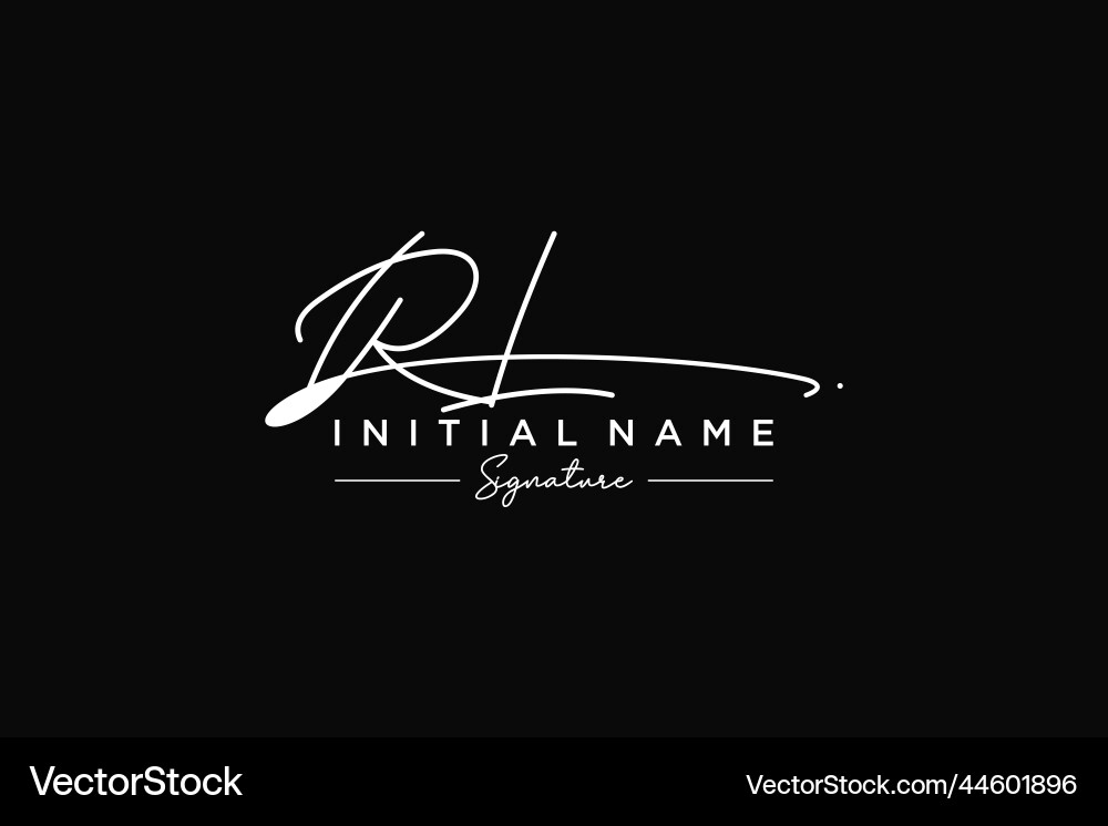 Initial rl signature logo template hand drawn Vector Image