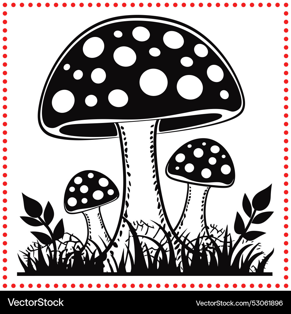 Mushroom cluster design great for fairy tale Vector Image