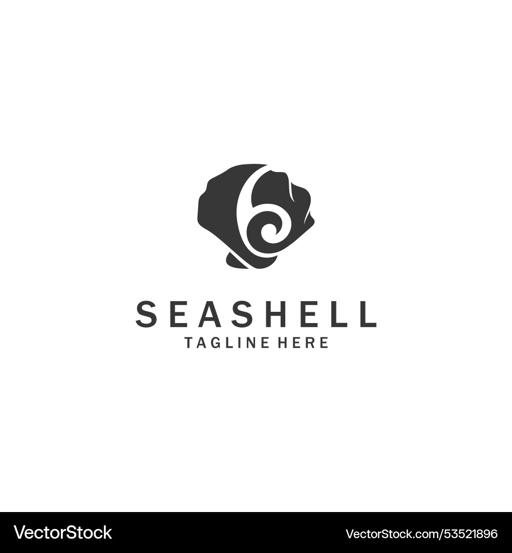 Seashell logo ocean animals premium quality Vector Image