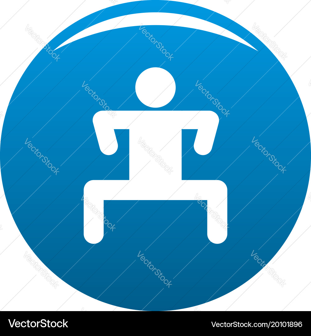 Stick figure stickman icon blue Royalty Free Vector Image