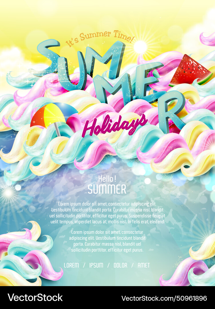 Summer holiday poster Royalty Free Vector Image